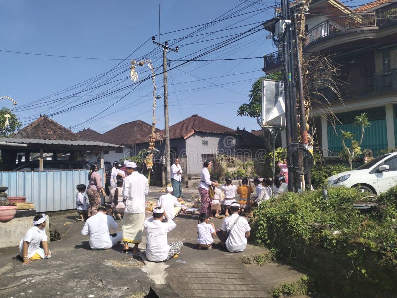 Ceremony of the Day Kuningan in Village Editorial Stock Image - Image ...