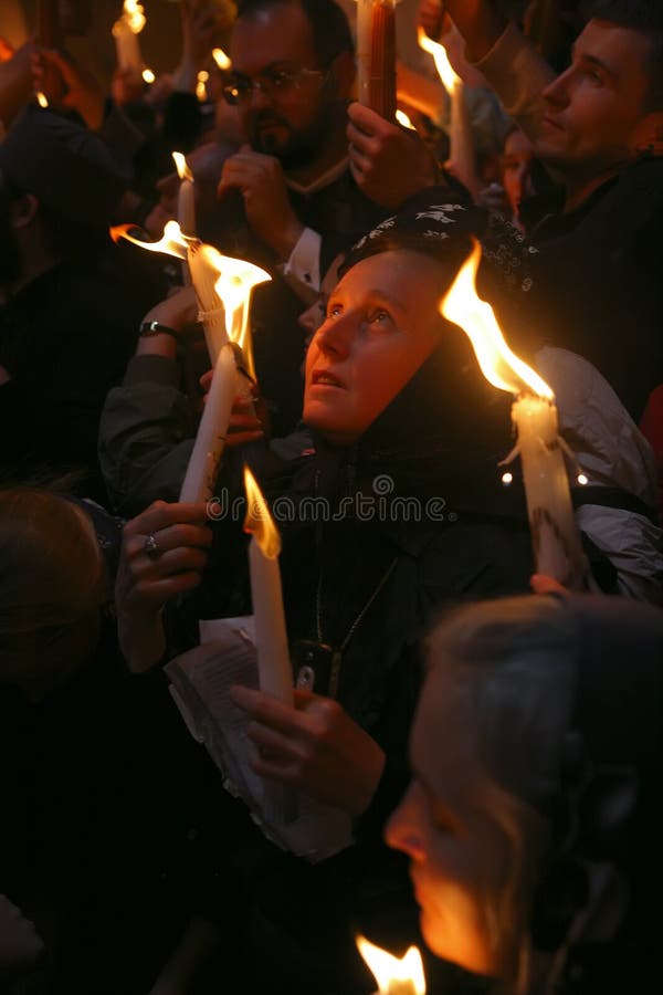 Ceremony of Holy Fire Miracle Editorial Photo - Image of death ...