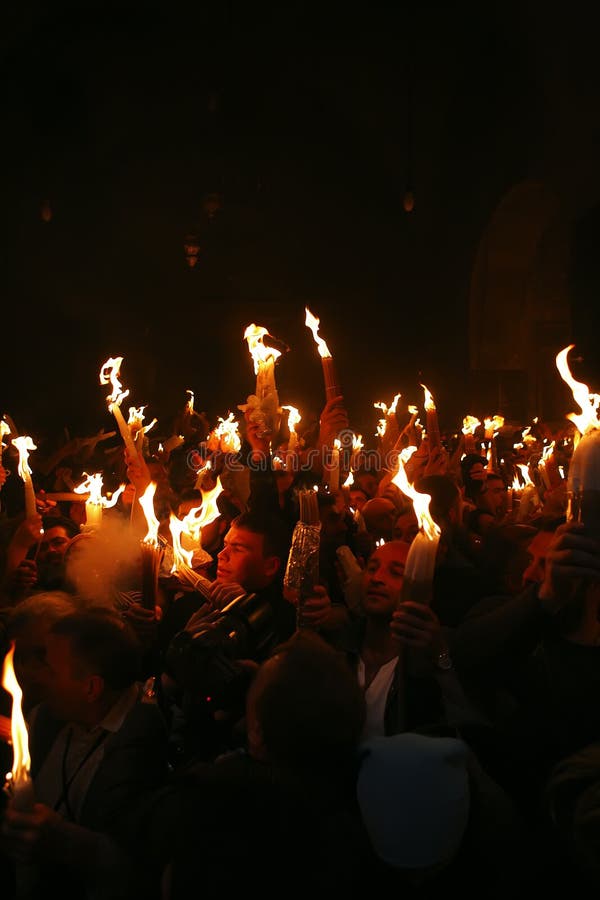 Ceremony of Holy Fire Miracle Editorial Photo - Image of abstract, fire ...