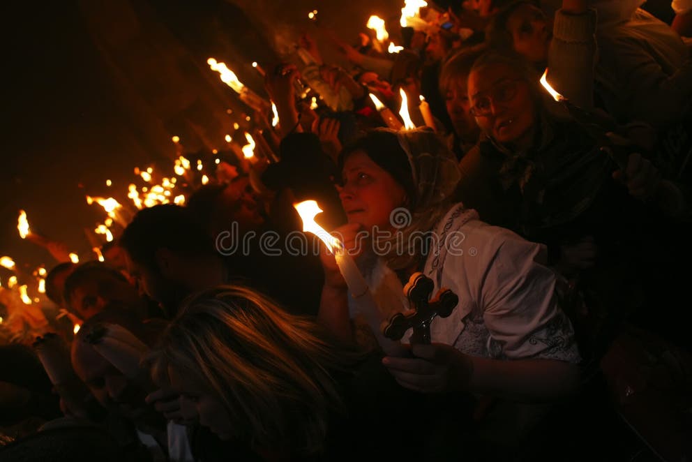 Ceremony of Holy Fire Miracle Editorial Image - Image of jerusalem ...