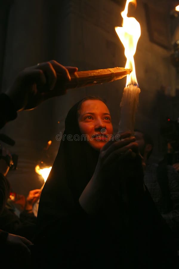 Ceremony of Holy Fire Miracle Editorial Photography - Image of pain ...