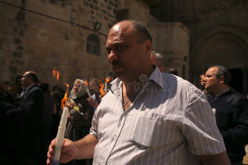 Ceremony of Holy Fire Miracle Editorial Photography - Image of israel ...