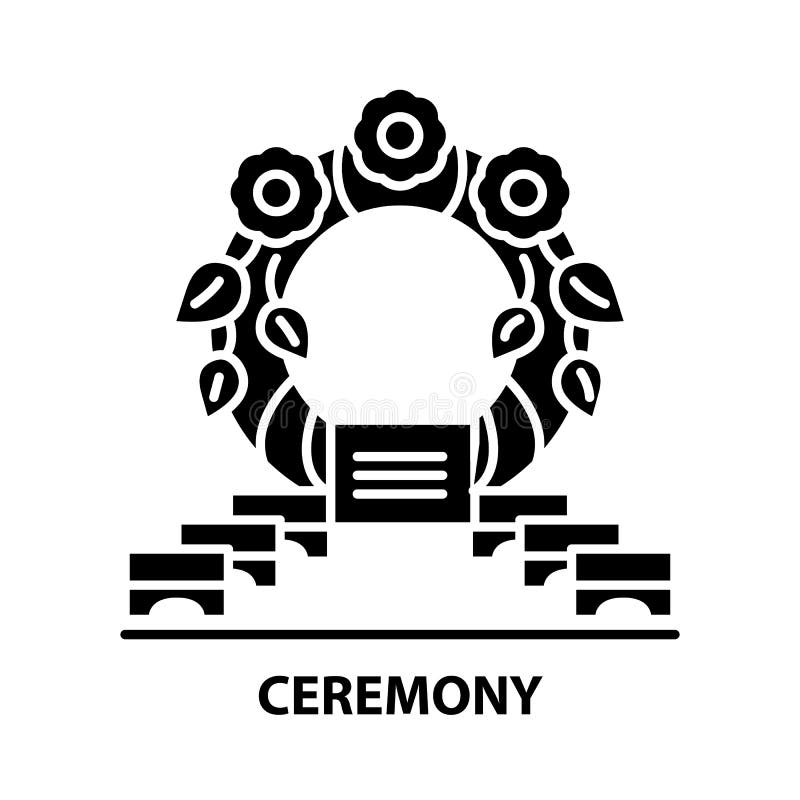 Ceremony Icon, Black Vector Sign with Editable Strokes, Concept ...