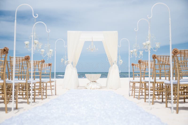 A Ceremony Set Up of a Destination Wedding Stock Photo - Image of punta ...
