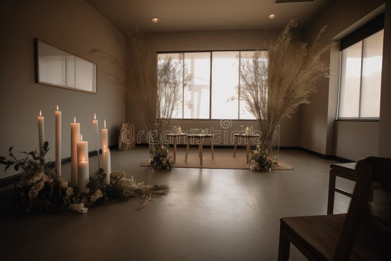 Ceremony Setup with Minimalist Design and Natural Elements for a ...