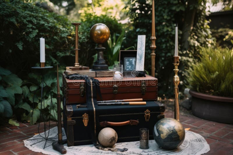 Ceremony Setup with a Time Capsule and Tools Stock Image - Image of ...