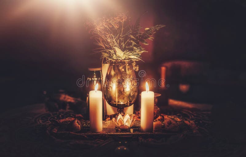 Ceremony Space for Shaman Ritual, Stock Photo - Image of altar ...