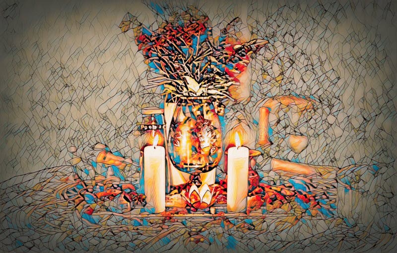 Ceremony Space for Shaman Ritual and Mosaic Structure. Stock Photo ...