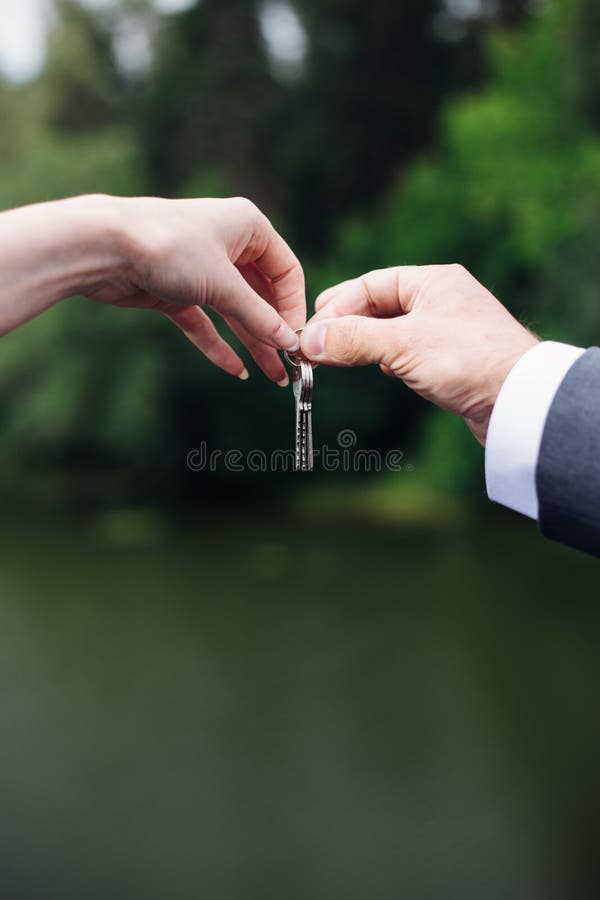 Ceremony of Throw the Key by River on the Wedding Day Stock Image ...