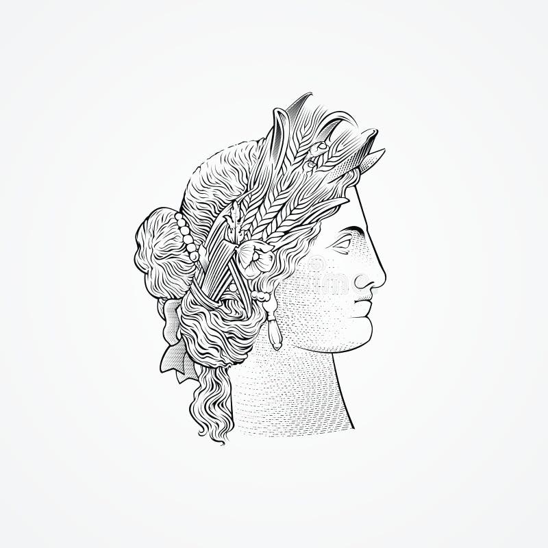 Ceres El Vector Principal De La Diosa Stock de ilustración ...