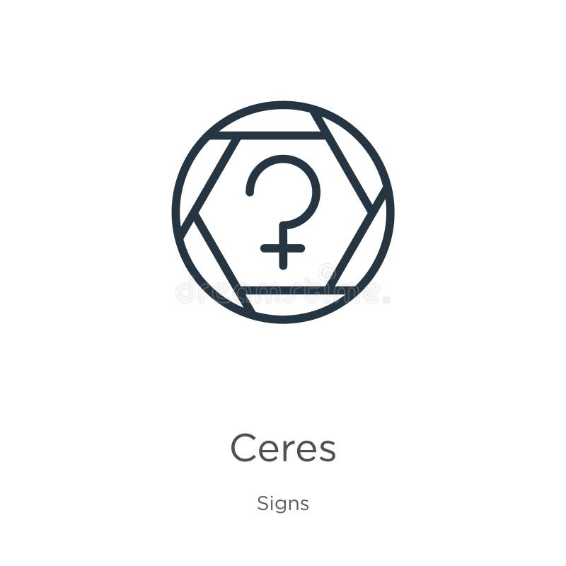 Ceres Icon. Thin Linear Ceres Outline Icon Isolated on White Background ...