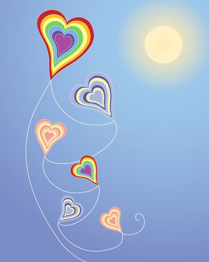 Cerf-volant En Forme De Coeur Illustration de Vecteur - Illustration du ...