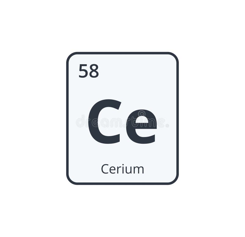 Cerium Chemical Symbol. stock vector. Illustration of material - 287622017