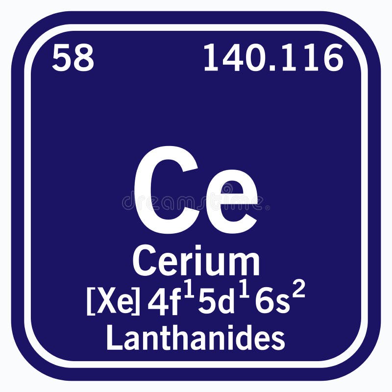Cerium Symbol. Chemical Element of the Periodic Table Stock Vector ...