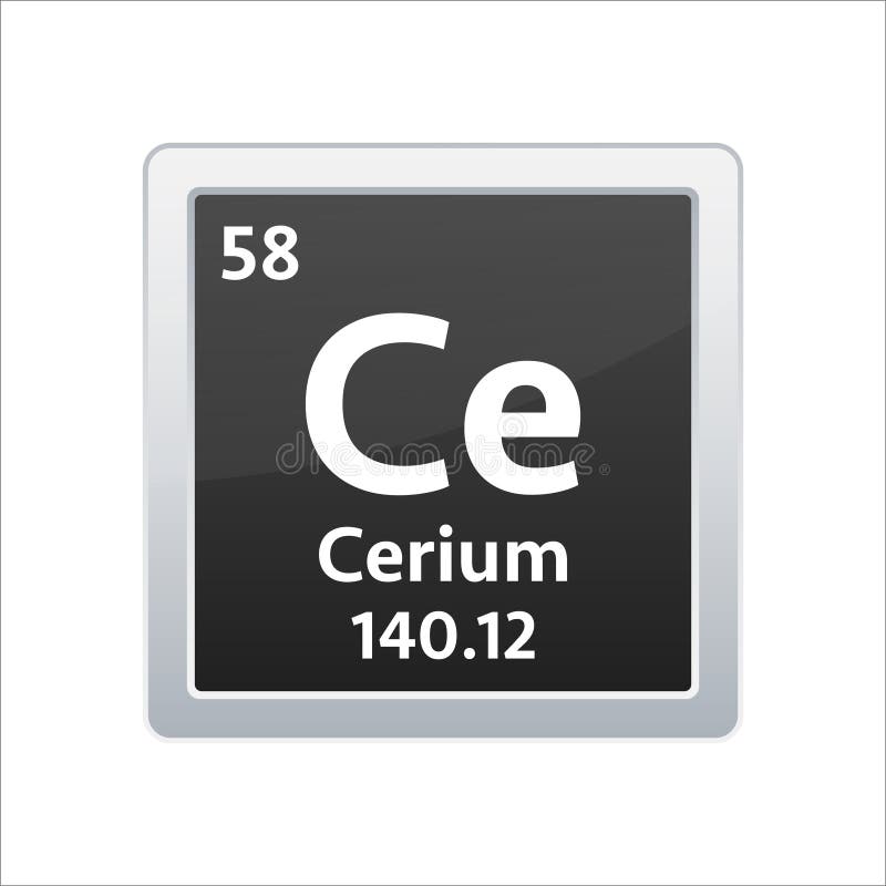 Cerium Symbol. Chemical Element of the Periodic Table Stock Vector ...