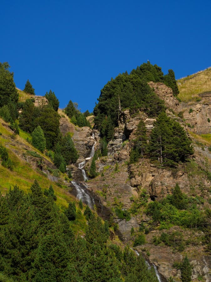 Cerler Waterfall in the Benasque Valley in the Aragonese Pyrenees Stock ...