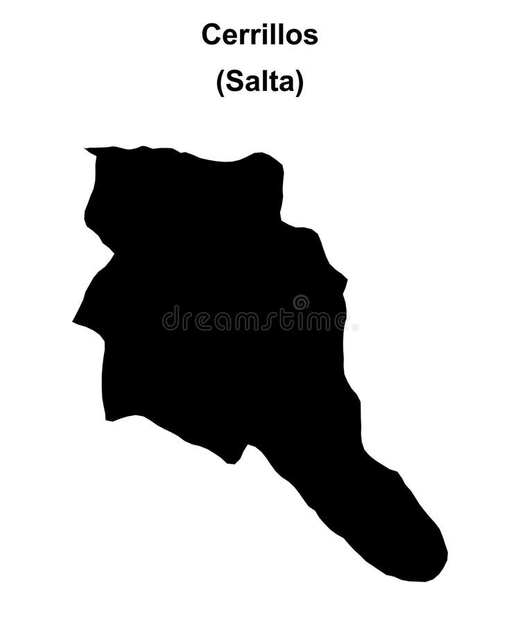 Cerrillos outline map stock vector. Illustration of silhouette - 380511653
