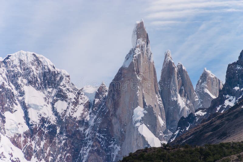 Cerro Torre in the Sunset Evening Mood Stock Image - Image of argentine ...