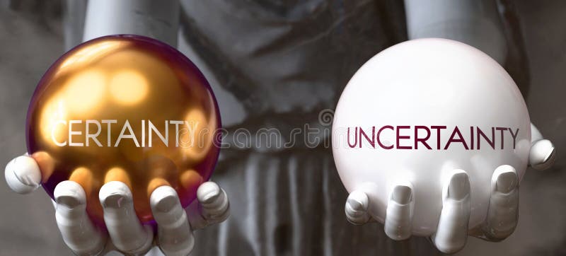 Certainty or Uncertainty - Decide between Two Options Stock Image ...