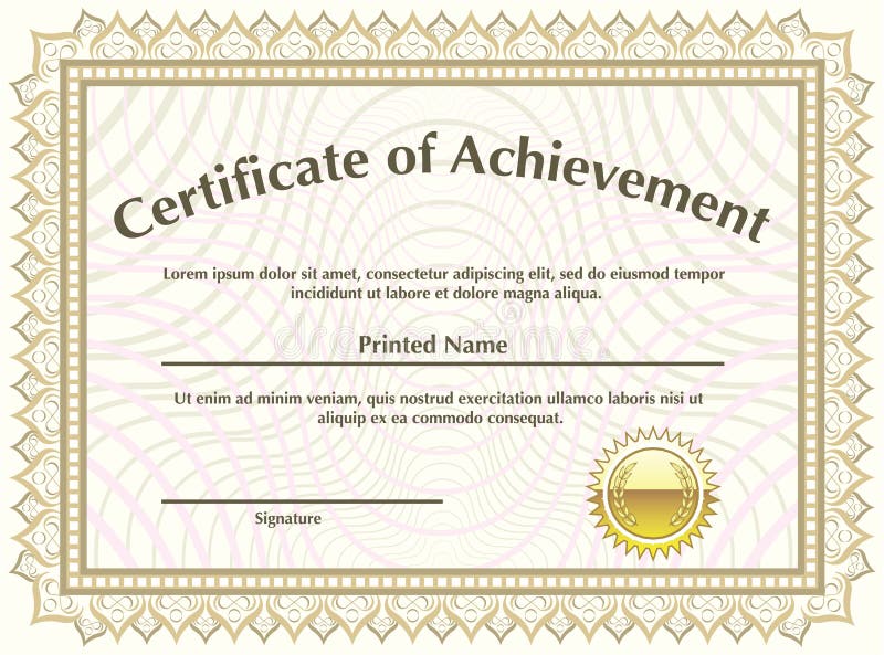 Certificado Com Vetor Do Selo Dourado Ilustração do Vetor - Ilustração ...