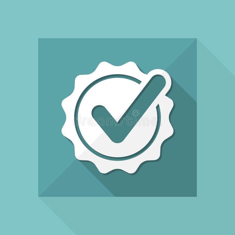 Certificado De La Marca De Cotejo - Icono Mínimo Plano Del Vector ...