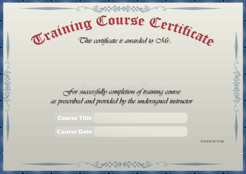 Certificat de formation illustration stock. Illustration du réussite ...