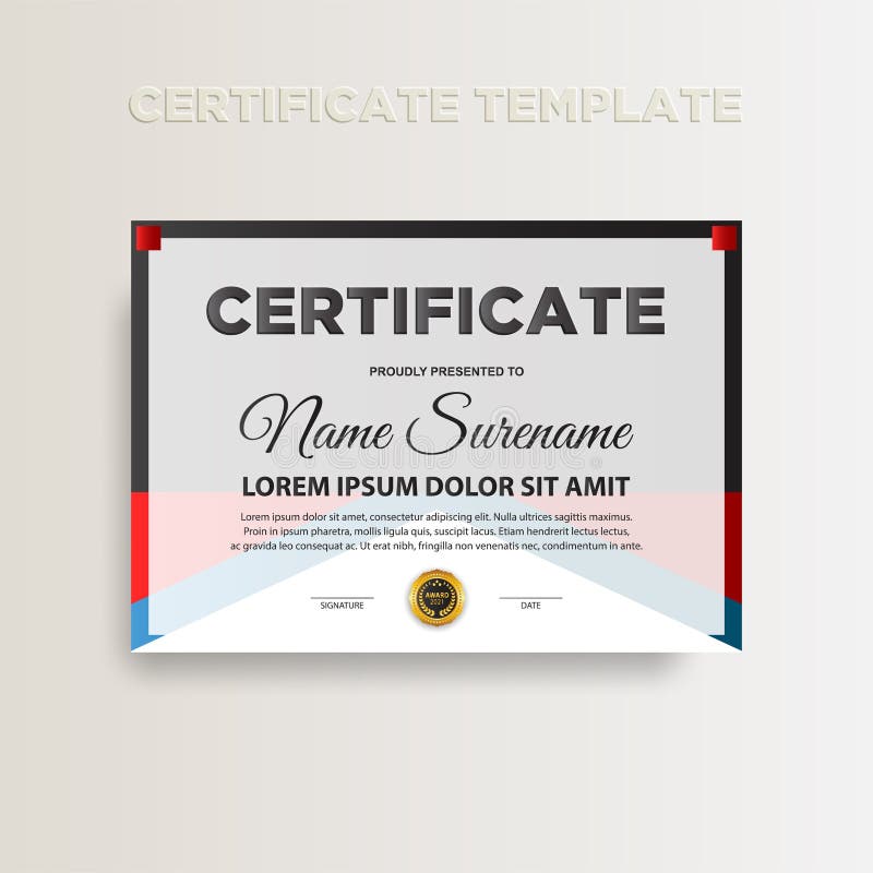 Modern Color Certificate Template Design. Certificate of Achievement ...