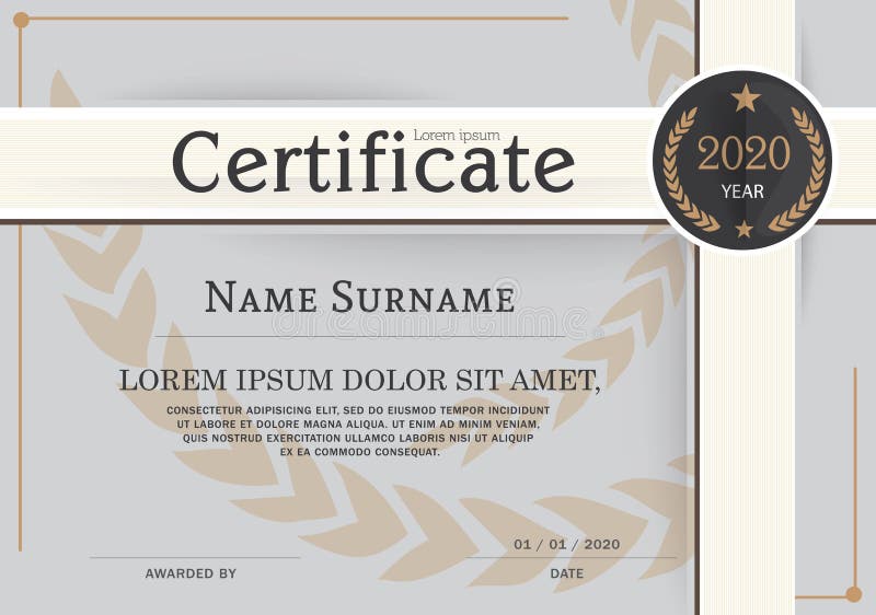 Certificate of Achievement Frame Design Template. Stock Vector ...