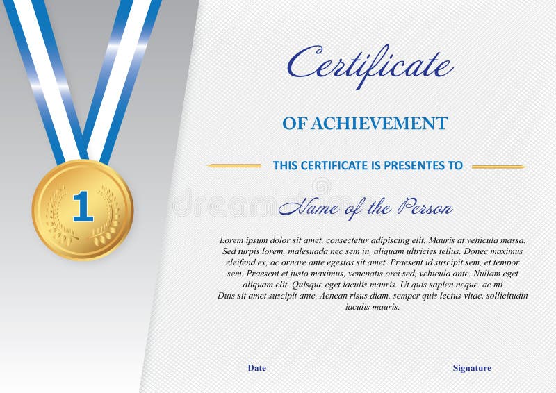 Certificate of achievement stock vector. Illustration of graduate ...