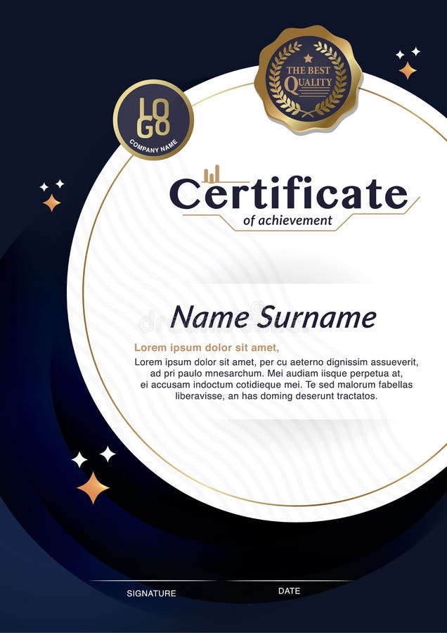 Certificate of Achievement Frame Design Template Layout Template in A4 ...