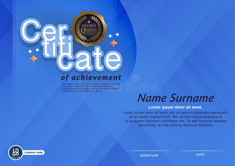 Certificate of Achievement Frame Design Template Layout Template in A4 ...