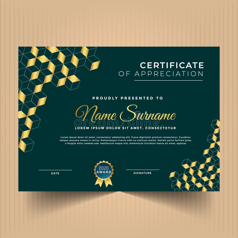 Elegant Certificate Design Template with Geometric Shapes and Elements ...