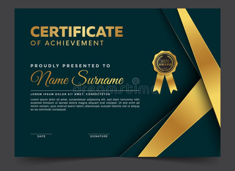 Colorful Certificate of Achievement Background Stock Vector ...