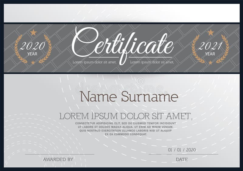 Certificate of Achievement Frame Design Template, Blue. Stock Vector ...