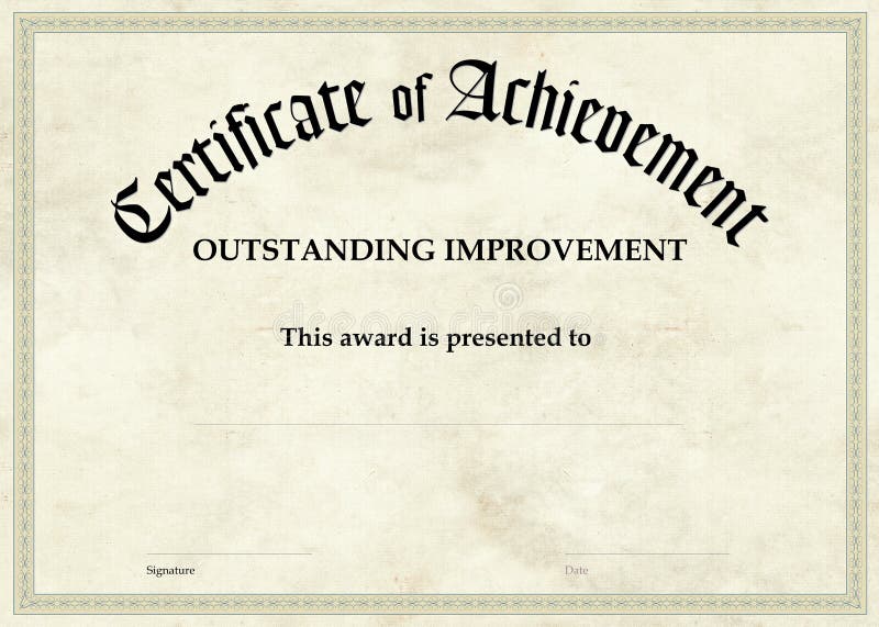 Certificate of Achievement - Improvement Stock Vector - Illustration of ...