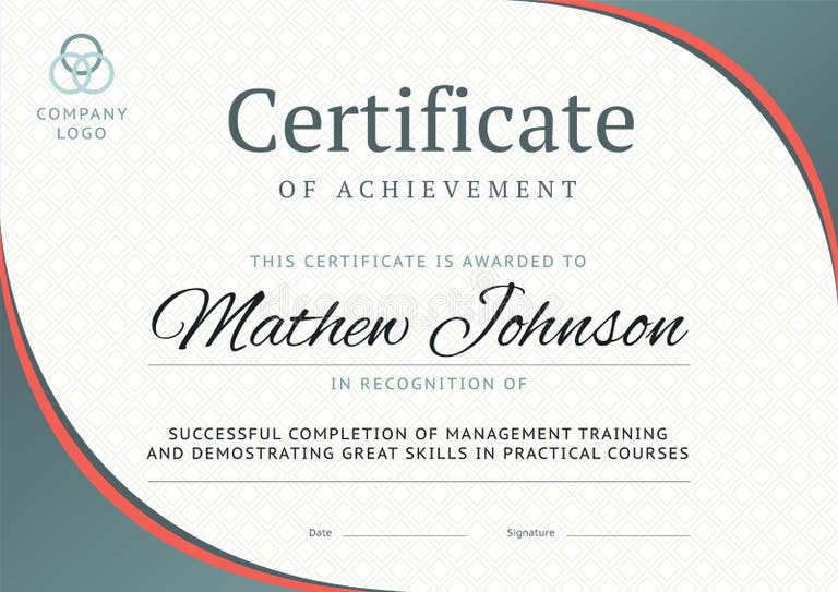Training Completion Certificate Template Stock Illustrations – 1,853 ...