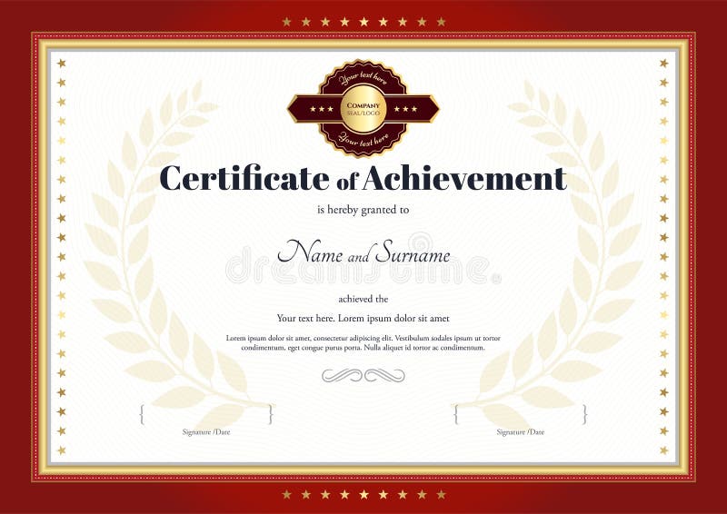 Certificate of Achievement Template in Vector Stock Vector ...