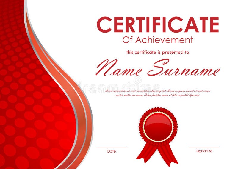 Certificate of achievement stock vector. Illustration of frame - 23336033