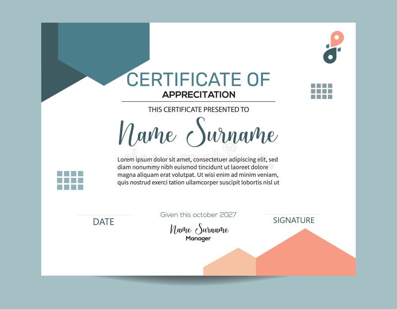 Certificate of Appreciation or Diploma Design Template. Print Ready ...