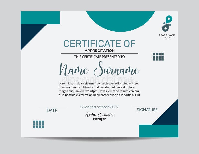 Certificate of Appreciation or Diploma Design Template. Print Ready ...