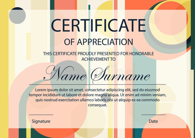 Certificate of Appreciation. Modern Abstract Corporate Diploma Template ...