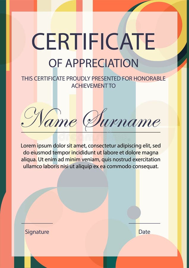 Certificate of Appreciation. Modern Abstract Corporate Diploma Template ...
