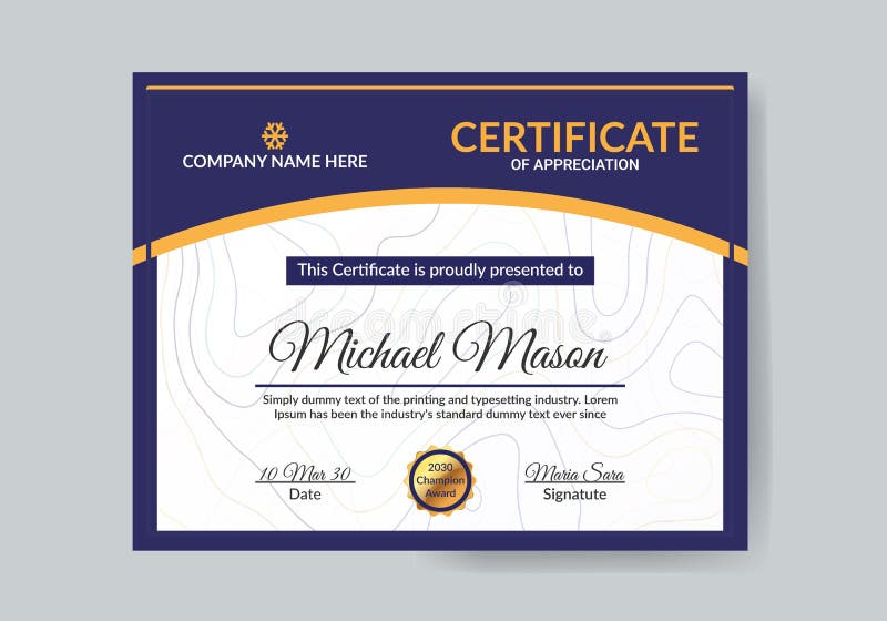 Certificate of Appreciation Modern Diploma Template. Good Color and ...