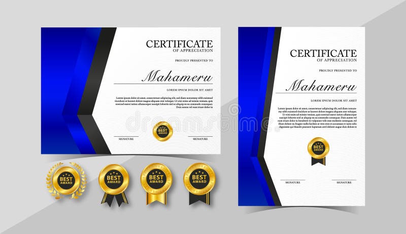 Certificate of Appreciation Template with Luxury and Modern Pattern, Diploma, Vector ...