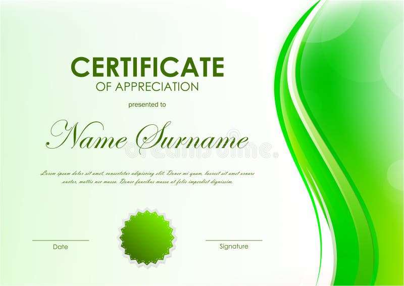 Free Vector Green Certificate Of Appreciation Template - Bank2home.com