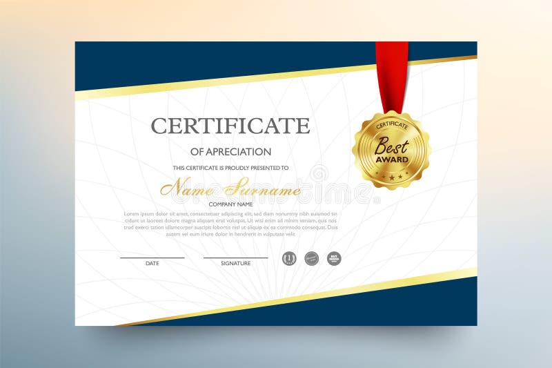 Certificate of Appreciation Template with Luxury and Modern Pattern ...
