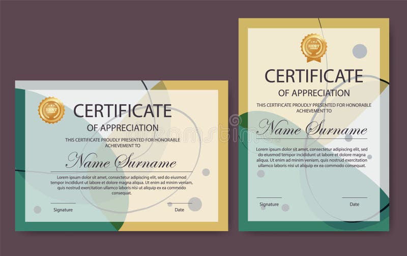 Certificate of Appreciation Template. Modern Abstract Corporate Diploma ...
