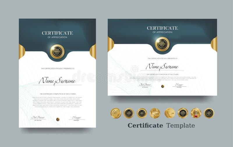 Certificate of Appreciation Template and Vector Luxury Premium Badges ... Certificate of Appreciation Template and Vector Luxury Premium Badges ...