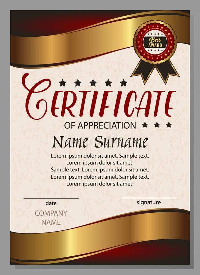 Certificate of Appreciation. Vertical Template. Winning the Competition ...