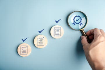 Certificate Approval Process with Document Checklist, Magnifying Focus ...